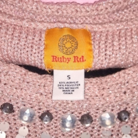 Ruby Rd. | Sweaters | Ruby Rd Blushed Pink Metallic Boucle Knit Sweater | Poshmark